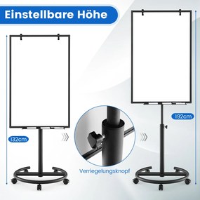 Costway Stojan na flipchart na kolečkách s magnety a popisovači, výška tabule