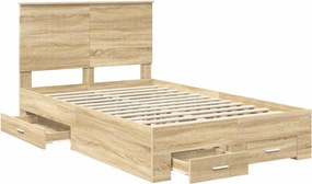 Rám postele s čelo Sonoma dub 120 x 200 cm Kompozitní dřevo 3411325