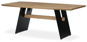 Jídelní stůl DS-M200 DUB, 200x100 cm, masiv dub, kov černý lak mat