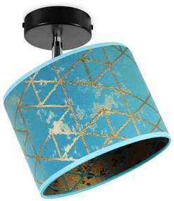 Bodové svítidlo Werona 4, 1x modré textilní stínítko se vzorem, (výběr ze 2 barev konstrukce - možnost polohování), g