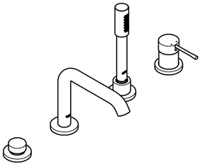 GROHE 19578DC1 - Vanová čtyřotvorová kombinace ESSENCE nerez