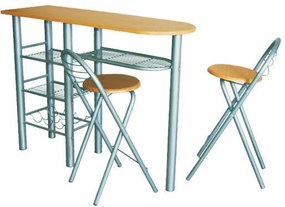 Komplet barový stůl + 2 židle, buk, 120x40 cm, BOXER