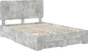 Rám postele s čelo Betonově šedá 160 x 200 cm Kompozitní dřevo 3412761