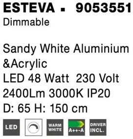 LED lustr Esteva 65 bílé