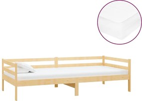 Válenda s matrací 90 x 200 cm masivní borové dřevo 3083569
