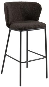 Černá látková barová židle Kave Home Ciselia 75 cm