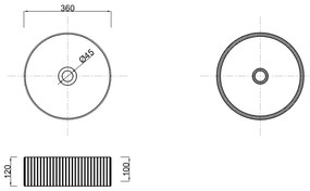 Invena Invena, kulaté keramické umyvadlo 360x360x120 mm, bílá lesklá, INV-CE-63-001-C