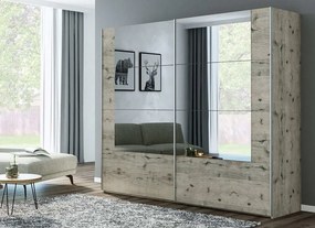 Casarredo - Komfort nábytek Šatní skříň LINAT 250, dub wellington/zrcadlo