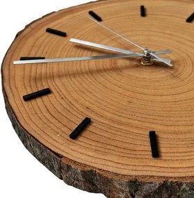 Nástěnné hodiny ze dřeva s číslicemi a kůrou | SENTOP KOR008