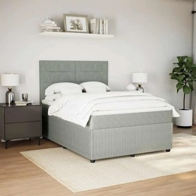 Box spring postel s matrací světle šedá 140x190 cm samet 3294634