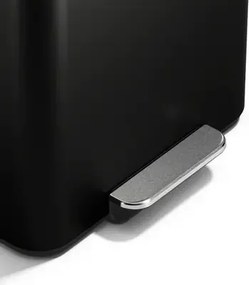 Simplehuman DUAL MINI matná černá ocel / Pedálový odpadkový koš na tří