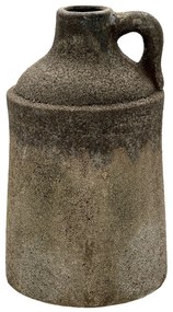 Šedý keramický dekorační džbán s uchem a patinou Tatum - Ø 16*28 cm