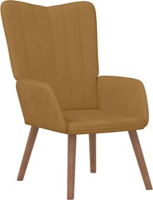 Relaxační křeslo hnědé samet 327663