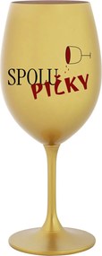 SPOLUPIČKY - zlatá sklenice na víno 350 ml