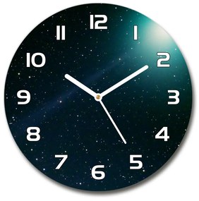 Wallmuralia Skleněné hodiny kulaté Vesmír fi 30 cm
