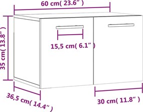 vidaXL Nástěnná skříňka 60 x 36,5 x 35 cm kompozitní dřevo [830049] Barva: bílá s vysokým leskem