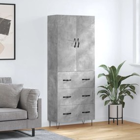 Skříň highboard betonově šedá 69,5x34x180 cm kompozitní dřevo