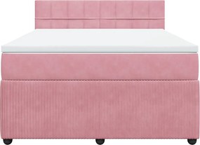 Box spring postel s matrací růžová 160x200 cm samet 3287787