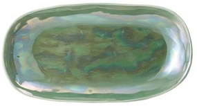 Zelený kameninový servírovací talíř Bloomingville Paula, 23,5 x 12,5 cm