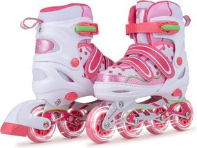 Costway Inline brusle Dětské 4 Nastavitelné velikosti Inline brusle se –