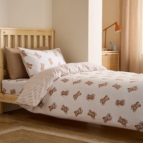 Krémové flanelové dětské povlečení na jednolůžko 135x200 cm Brushed Teddy Bear – Catherine Lansfield