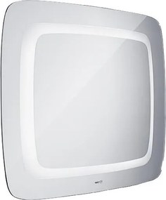 Nimco Zrcadla - Koupelnové podsvícené LED zrcadlo série 7000, 800 x 650 mm, zaoblené, aluminium ZP 7001