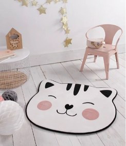 TODAY Dětský koberec Happy cat bílý 80 x 70 cm