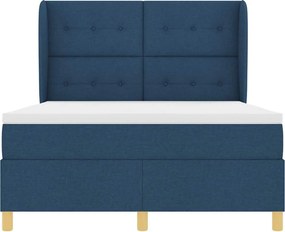 Postel s boxspringem s čelo Modrá 200 x 140 cm textil 3340759