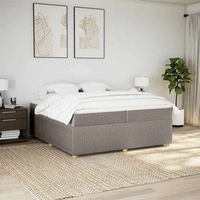 Box spring postel s matrací taupe 200x200 cm textil 3285599