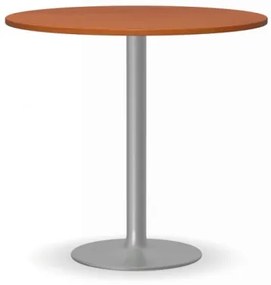 Konferenční stolek FILIP II, průměr 800 mm, šedá podnož, deska třešeň