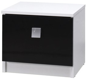 Maridex Noční stolek Lux Barva: Bílá/černý lesk