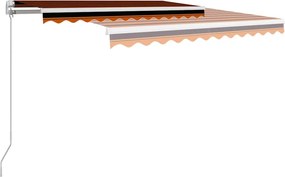 Ručně zatahovací markýza 350 x 250 cm oranžovo-hnědá 3051211
