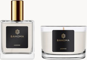 Sada interiérového spreje a vonné svíčky Jasmine, 2 díly (pomeranč, osmanthus, jasmín)