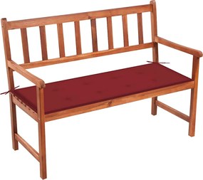Zahradní lavice s poduškou 120 cm masivní akáciové dřevo 3063777