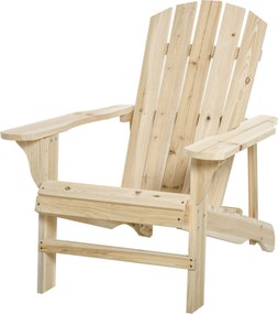 Zahradní křeslo Outsunny Adirondack s širokým sedákem, nosnost 150 kg, pro terasu, balkon, rozměry 78x89x88 cm | Aosom