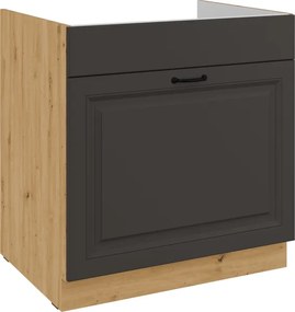 Kuchyňská skříňka Stilo 80 ZL 1S BB korpus dub artisan, dvířka šedá