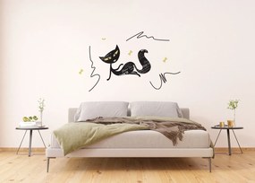 Samolepka na zeď Okouzlující Kočka s Popisy | 65 x 85 cm | DE0422