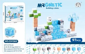 Magnetická stavebnice MAGNETIC Sněžná krajina, 97 dílků