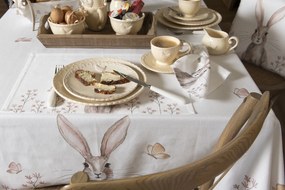 Bavlněný košík na pečivo s velikonočním motivem Rustic Easter Bunny - 35*35*8 cm