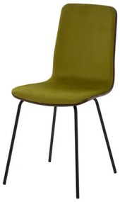 Zelená velurová židle VINGE