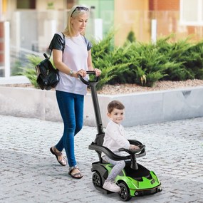 Costway Autosedačka Lamborghini s madlem a úložným prostorem tahač s volantem