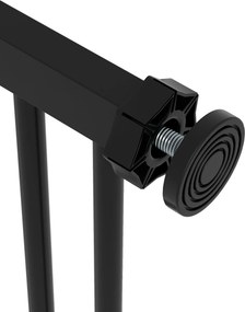 PawHut Ochranná brána pro schody s 7 cm prodloužením - Bez vrtání, brána pro šířky 74-87 cm, otočná na obě strany, kovová, černá