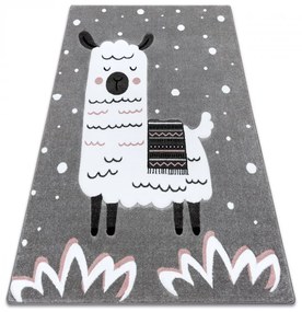 Dětský kusový koberec PETIT Lama šedý Rozměr: 160x220 cm
