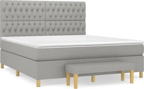 Box spring postel s matrací světle šedá 180 x 200 cm textil 3137413