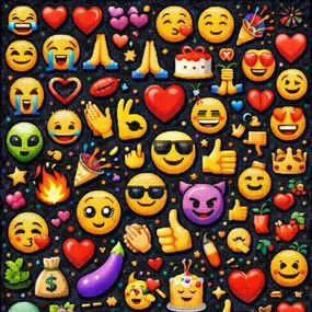 Protiskluzový herní koberec Emoji 3D
