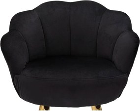 Černá/ve zlaté barvě sametová barová židle s područkami (výška sedáku 90 cm) Vienna – Mauro Ferretti