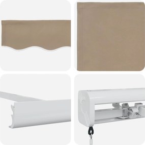 Stahovací markýza Béžová 300 x 250 cm Plátno a hliník 3330063