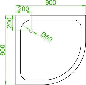 BPS-koupelny Hydromasážní box HYD-Porto 01B 90x90 cm černá/transparent