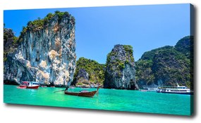 Wallmuralia Foto obraz na plátně Loďě Thajsko 100x50