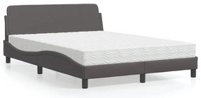 Postel s matrací Dover šedá 140 x 190 cm umělá kůže 3208400